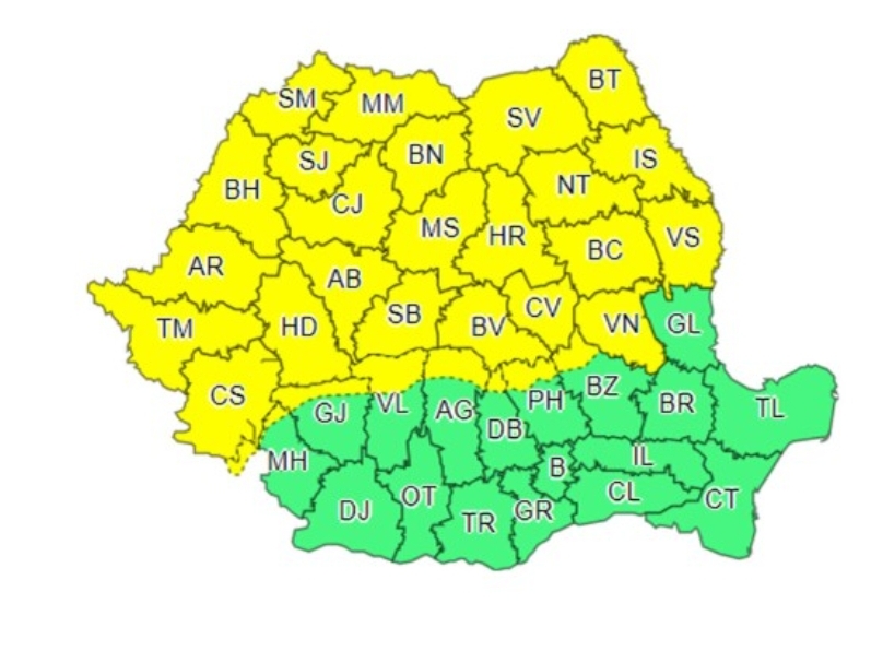Alertă de instabilitate atmosferică cu fenomene meteo extreme ...