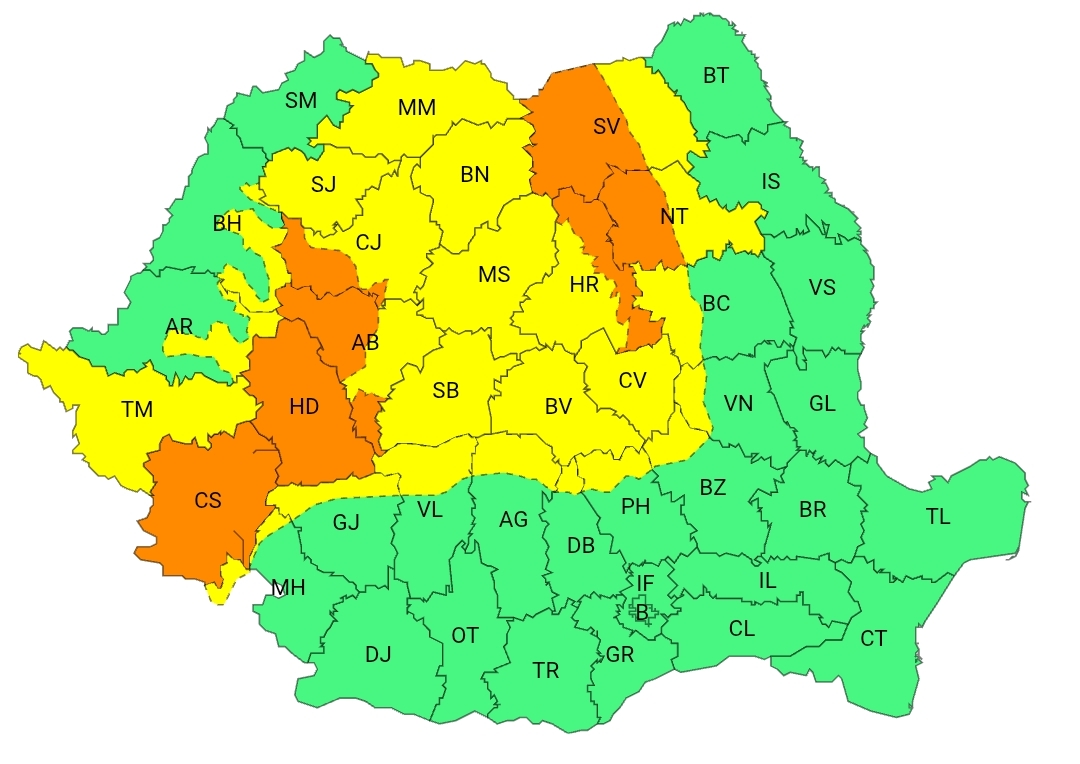 Alertă meteo de vreme severă de instabilitate atmosferică, furtuni ...